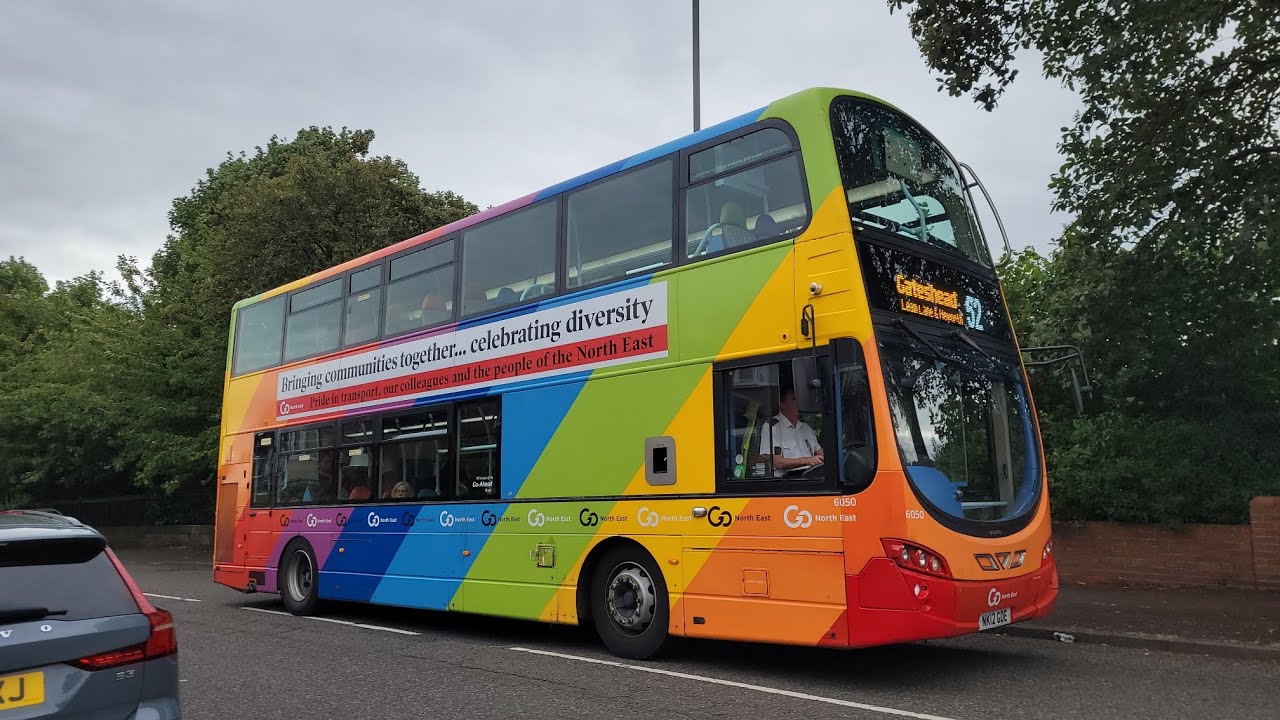 For @415-T70NST *RAINBOW BUS* GNE 52 to Gateshead - Go North East 6050 ...