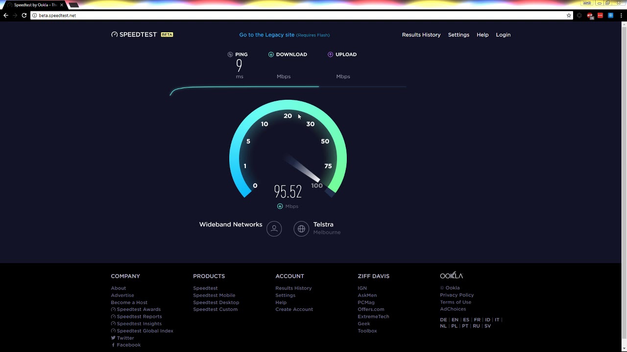 Aussie BB NBN HFC speed test... 100/40 Melbourne - YouTube