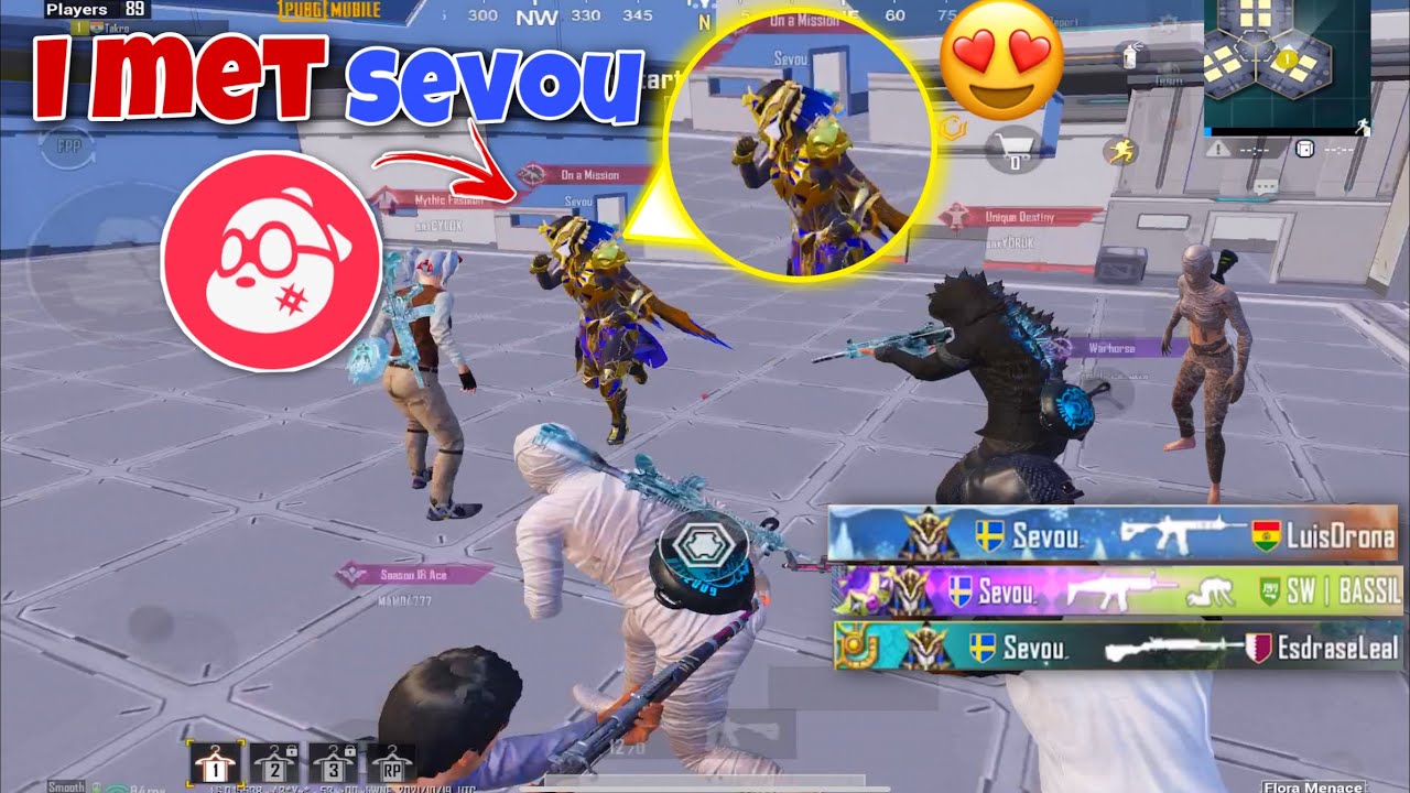 I met SEVOU in same lobby!!!😍 | pubg mobile - YouTube