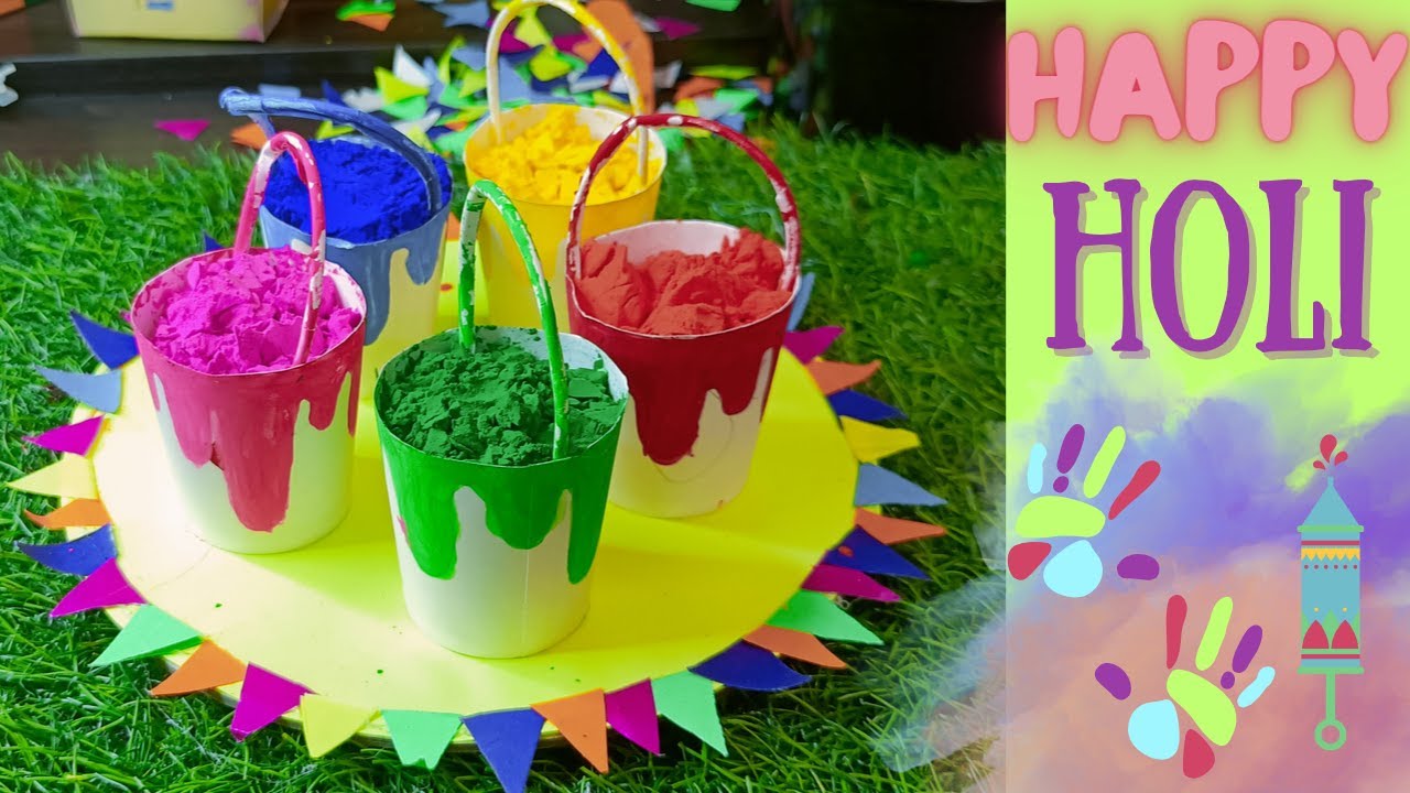 DIY HOLI CRAFT| best out of waste| holi decoration| diy| happy holi ...