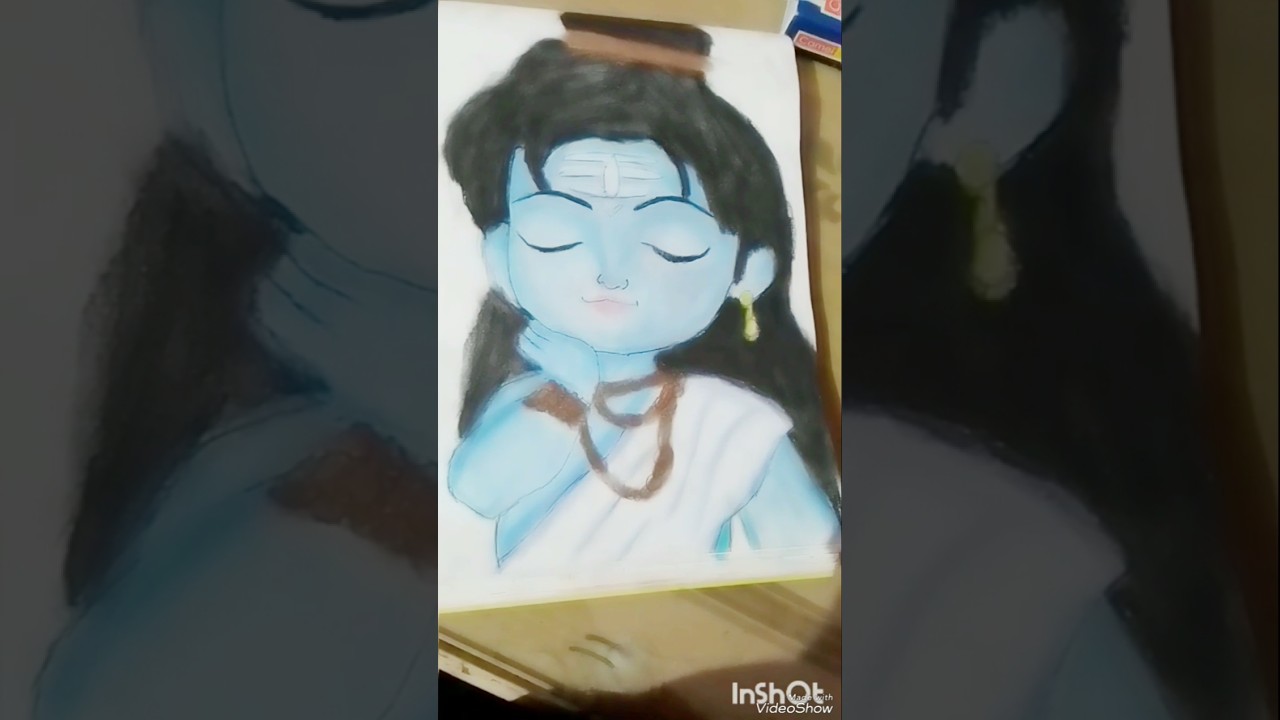 Cute cartoon Shivji drawing how to colour Shiv ji#YouTube short # ...