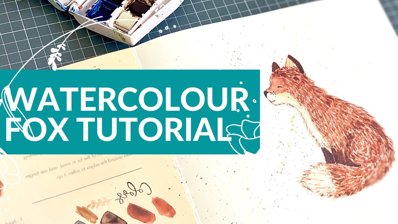 WATERCOLOUR FOX TUTORIAL | PAINTING TECHNIQUES | ART | WHITE GEL PEN ...