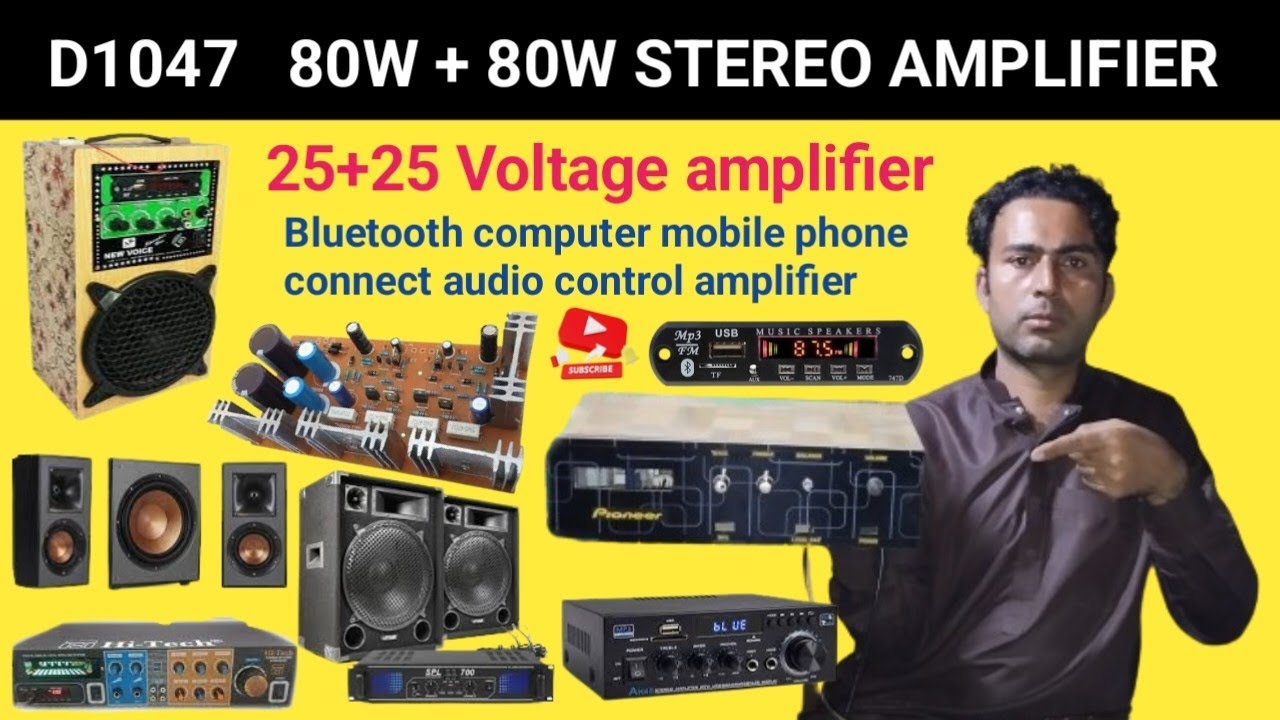 How to make 80+80 Watt Amplifier D1047 AC 220V - YouTube