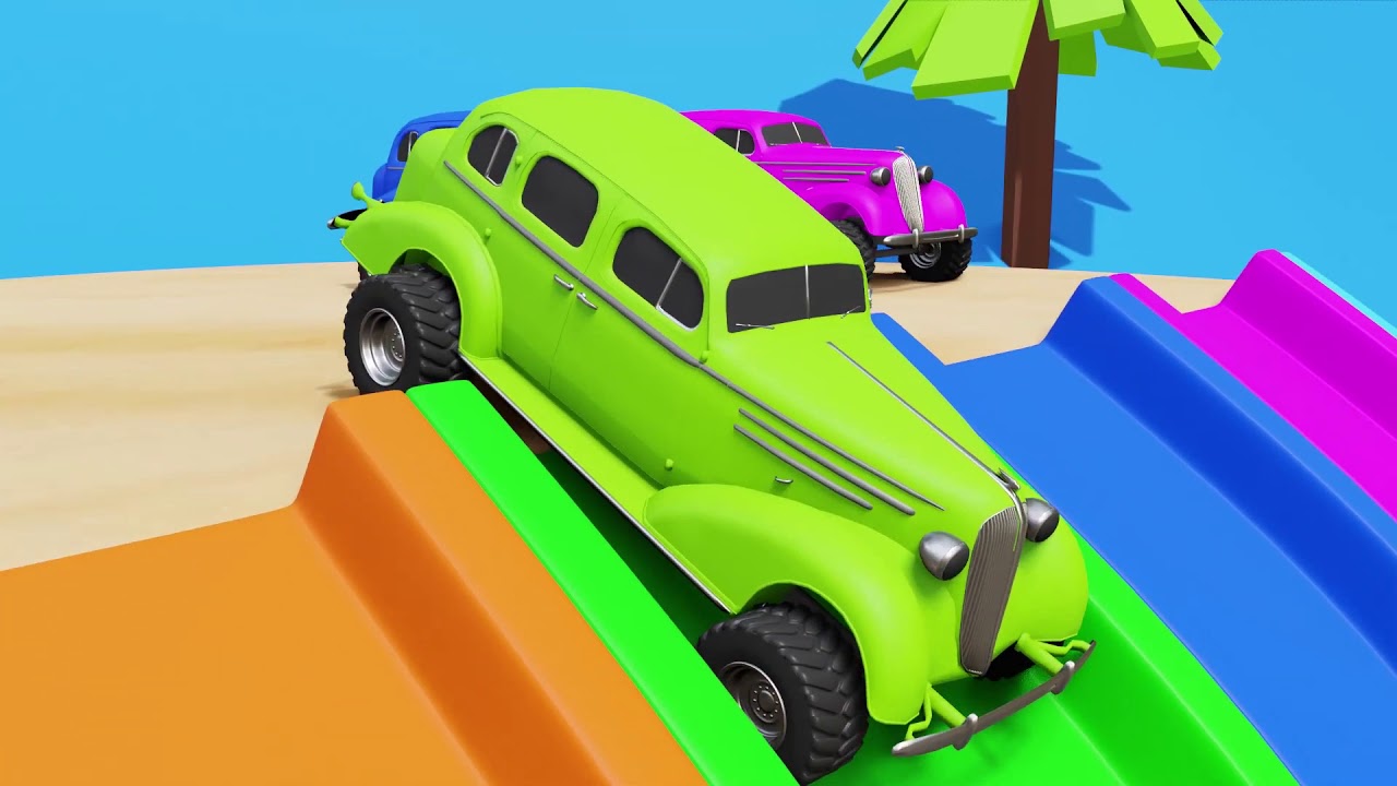 Jump Twist Slide and Hit The Colors with Toy Cars Pretend Play Video ...