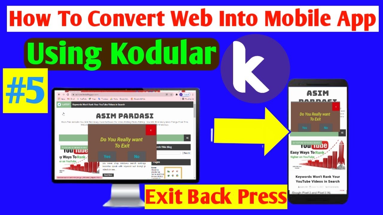 Make Convert Any Website into Android App Creating Exit confirmation ...