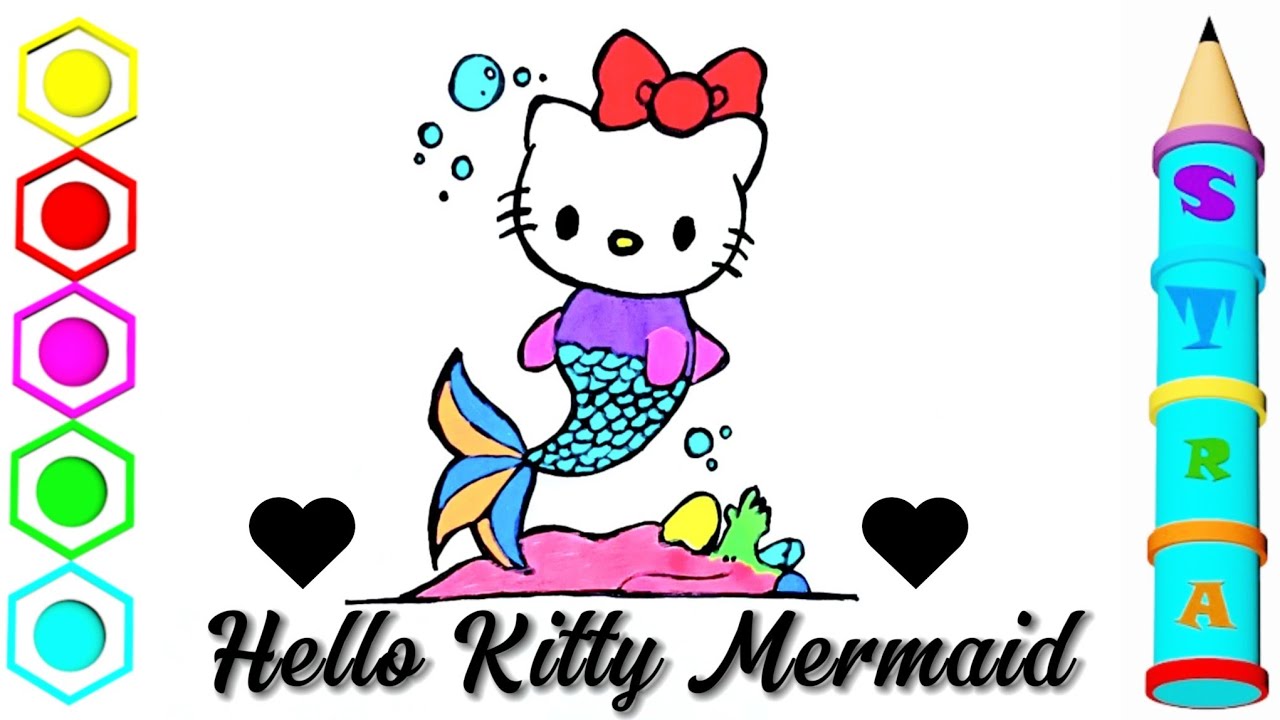Hello Kitty Mermaid Drawing | Drawing Tutorial | Premium Arts - YouTube