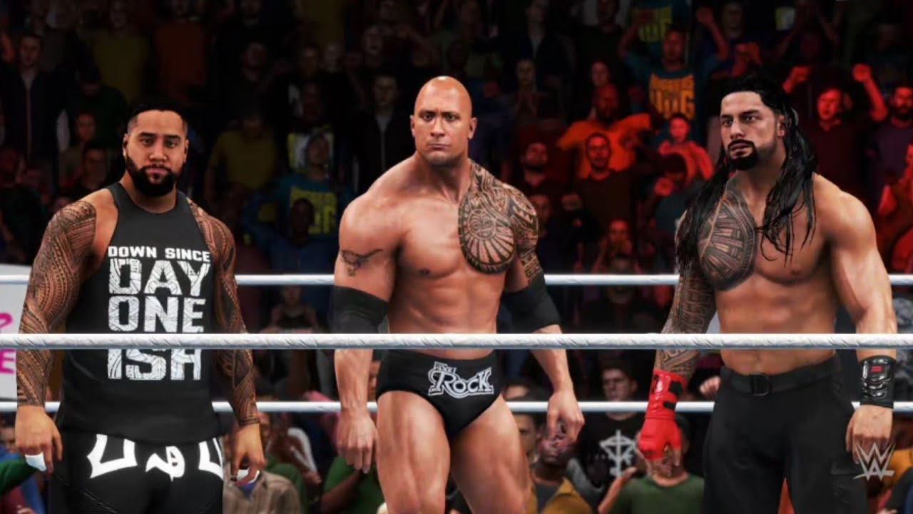 WWE 2k20 The Bloodline Vs Random Superstar WWE 2k20 Gameplay - YouTube