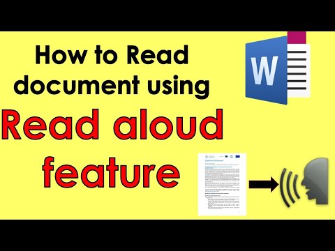 Read aloud feature/Speak feature in MS WORD|How to read document in ...
