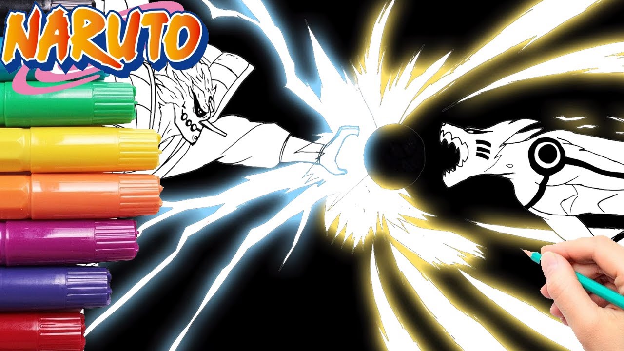 How To Draw Susanoo vs Kurama | Step By Step | Naruto - YouTube