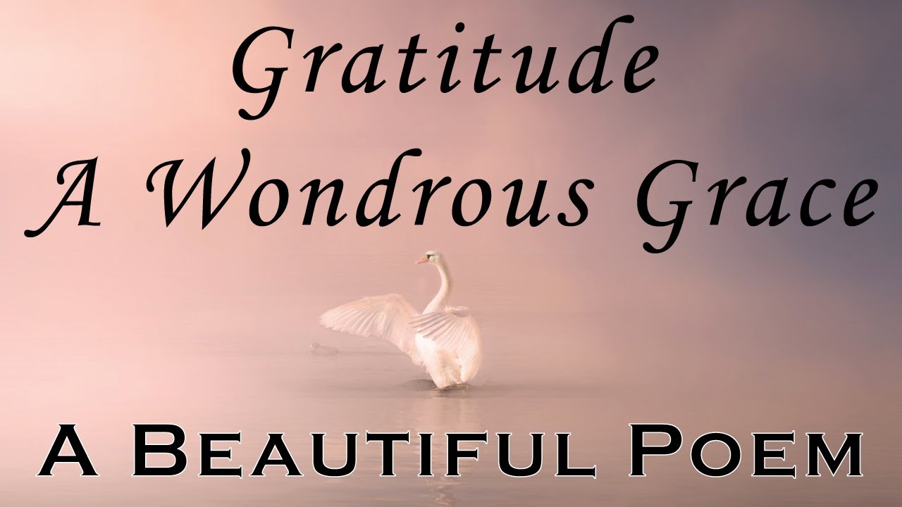 Gratitude - A wondrous grace | Beautiful poem about being thankful ...