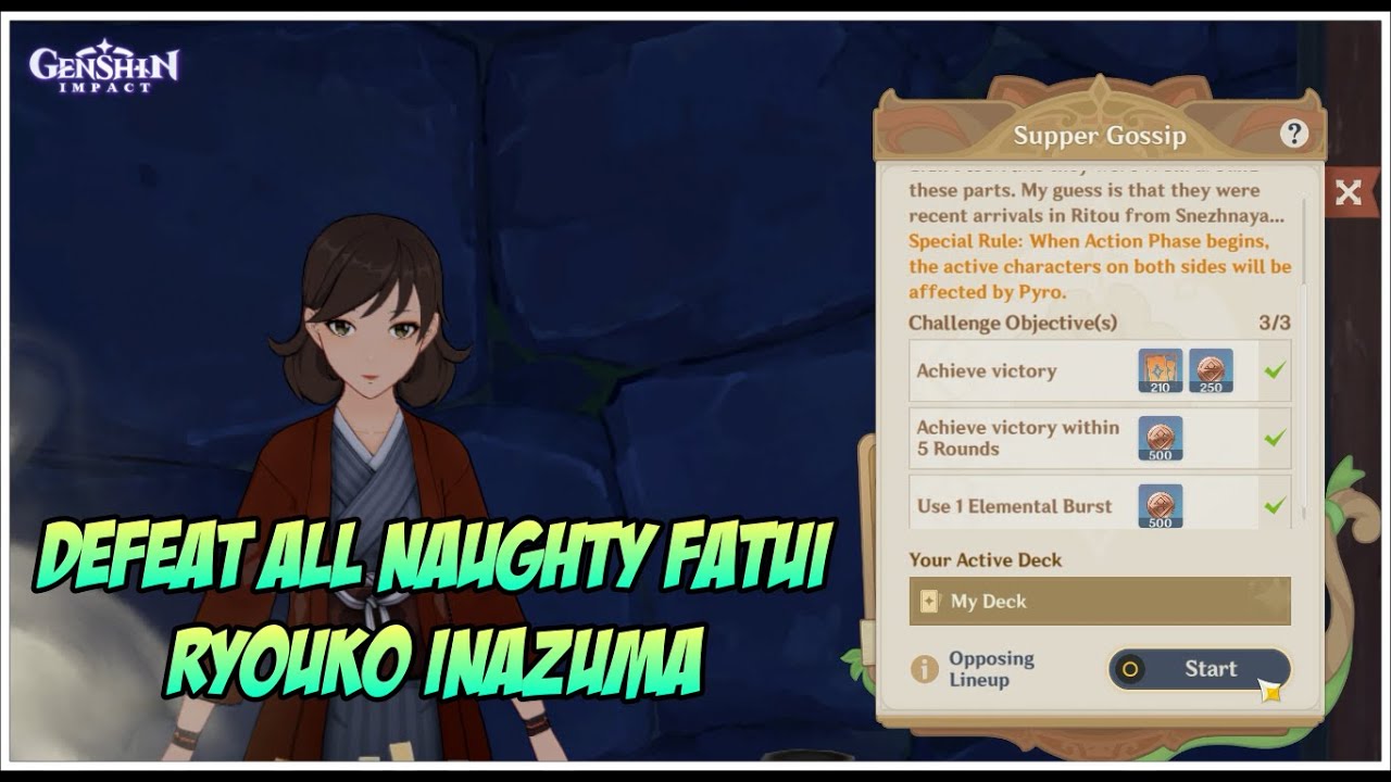 How to Beat Ryouko at TCG - Genshin Impact - YouTube