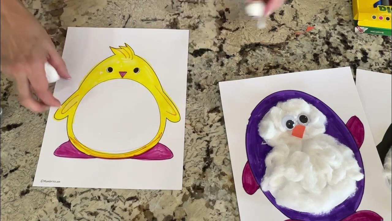 Take & Make Craft - Cotton-ball Penguin - YouTube