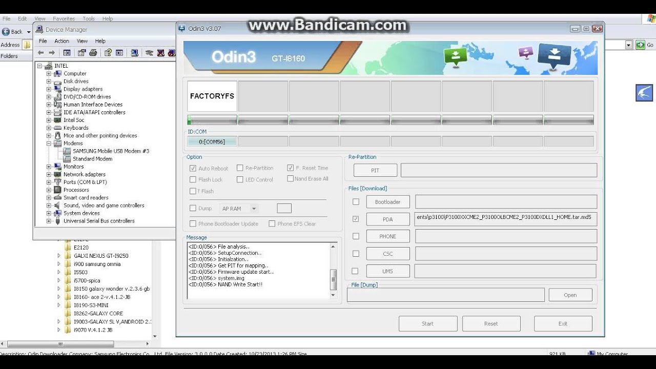 Samsung P3100 error Fail With odin v3.07 - YouTube