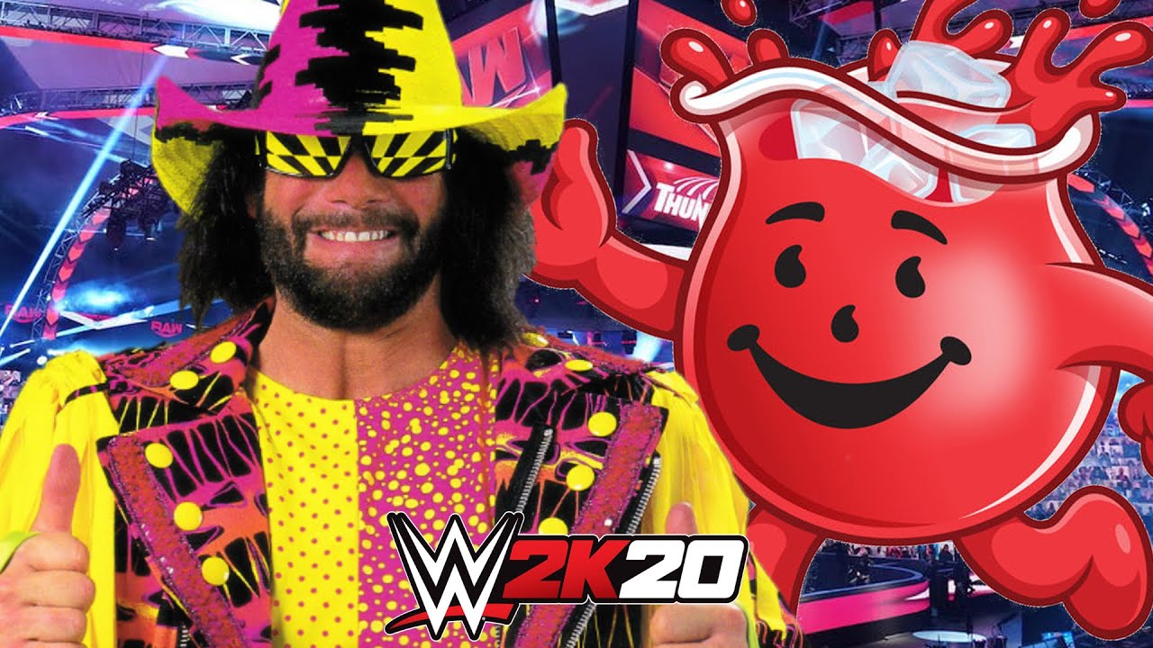 MACHO MAN vs KOOL AID MAN | WWE 2K20 Gameplay - YouTube