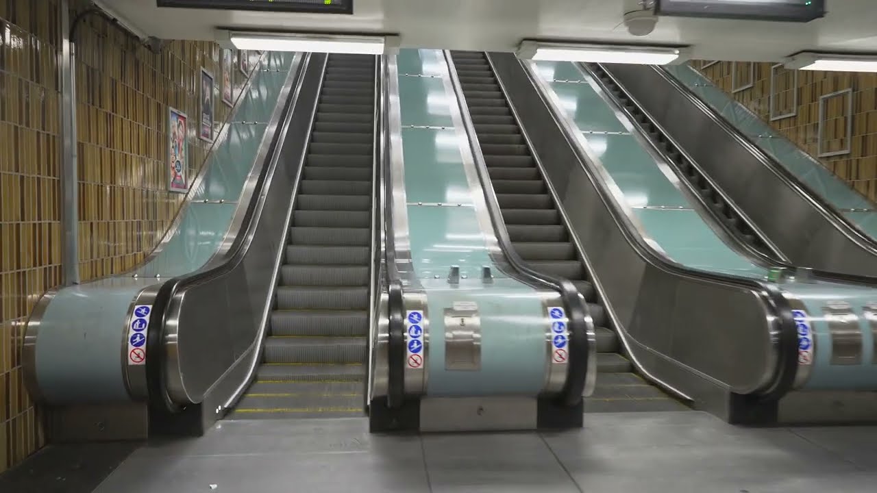 Sweden, Stockholm, Aspudden subway station, 1X escalator, 1X elevator ...