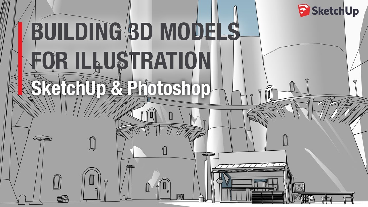 3D Model SketchUp - SciFi Cave Town - Illustration Reference - YouTube