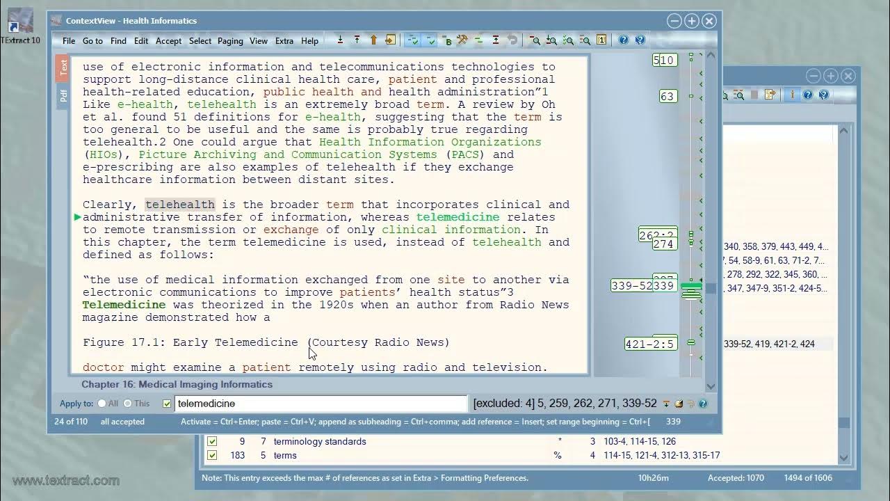 Exporting the TExtract index to EPUB - YouTube