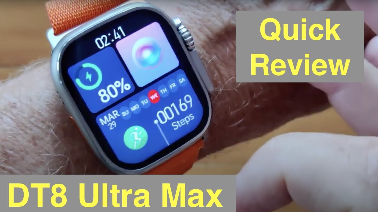 DTNo.1 DT8 UltraMax Apple Watch Ultra Shaped 49mm IP68 BT Call Compass ...