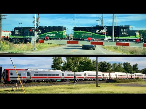 CRAZY Triple Meet with CSX Scale Test Car, Metro North M8s, & NS ...