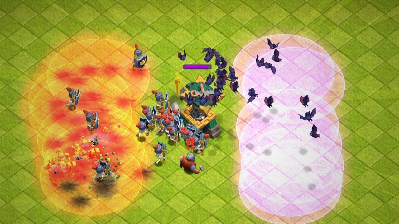Skeleton spell vs Bat spell vs tower defense | Clash of Clans - YouTube