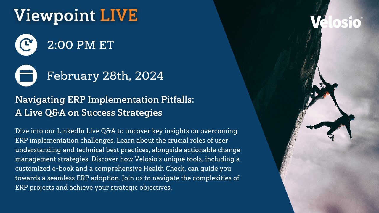 Velosio Viewpoint Live: Navigating ERP Implementation Pitfalls - YouTube