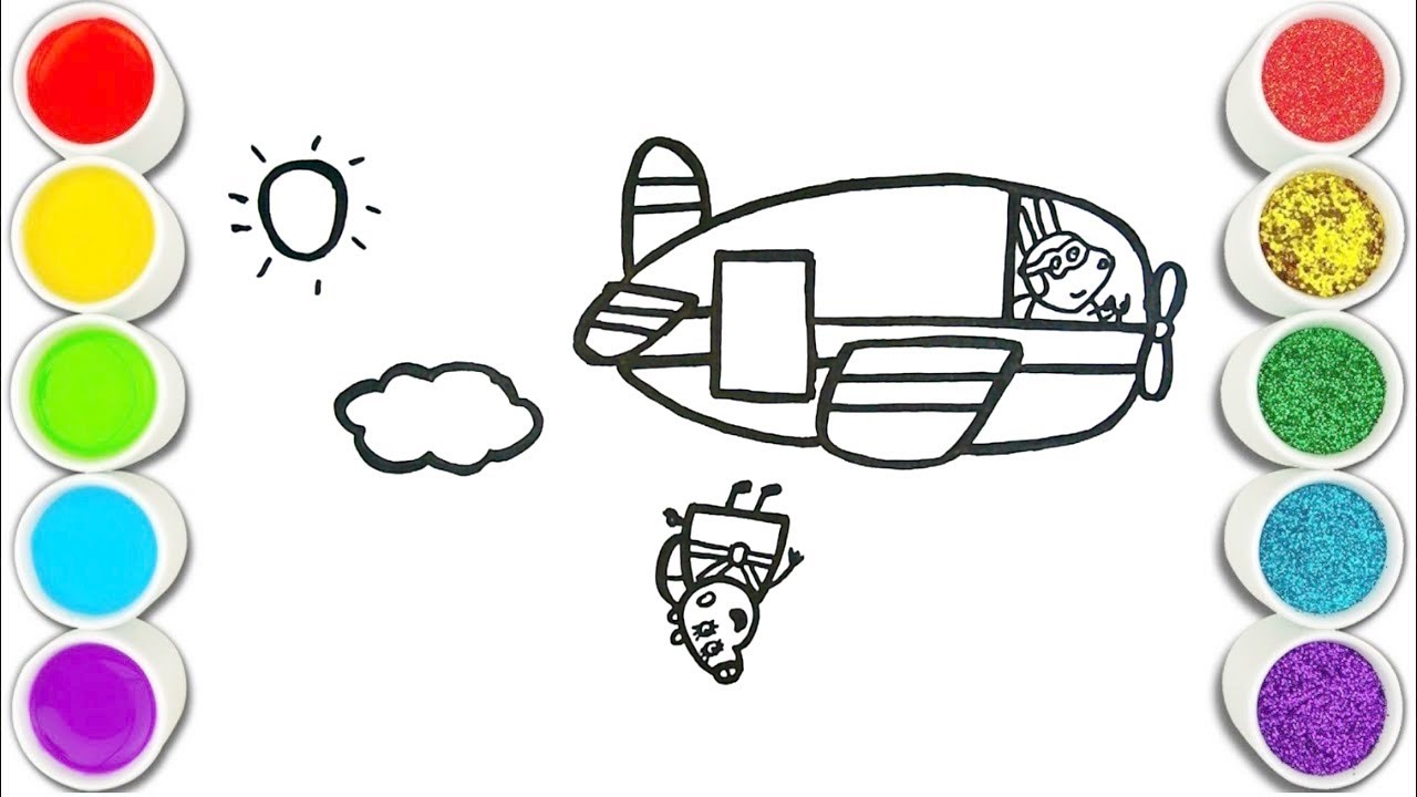 Peppa Pig. Mummy's parachute jump Drawing, Painting and Coloring for ...