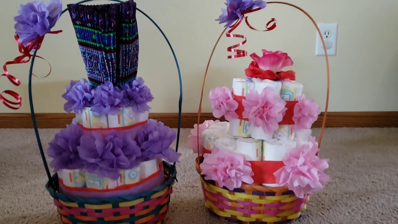 Making gift basket for baby girl - YouTube