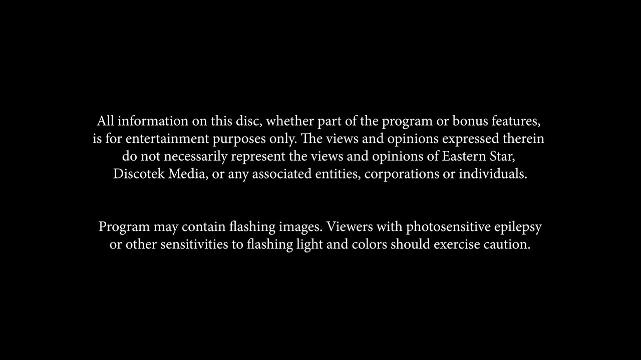 FBI Warning/Views Expressed Screen/Epilepsy Warning Screen/Eastern Star ...