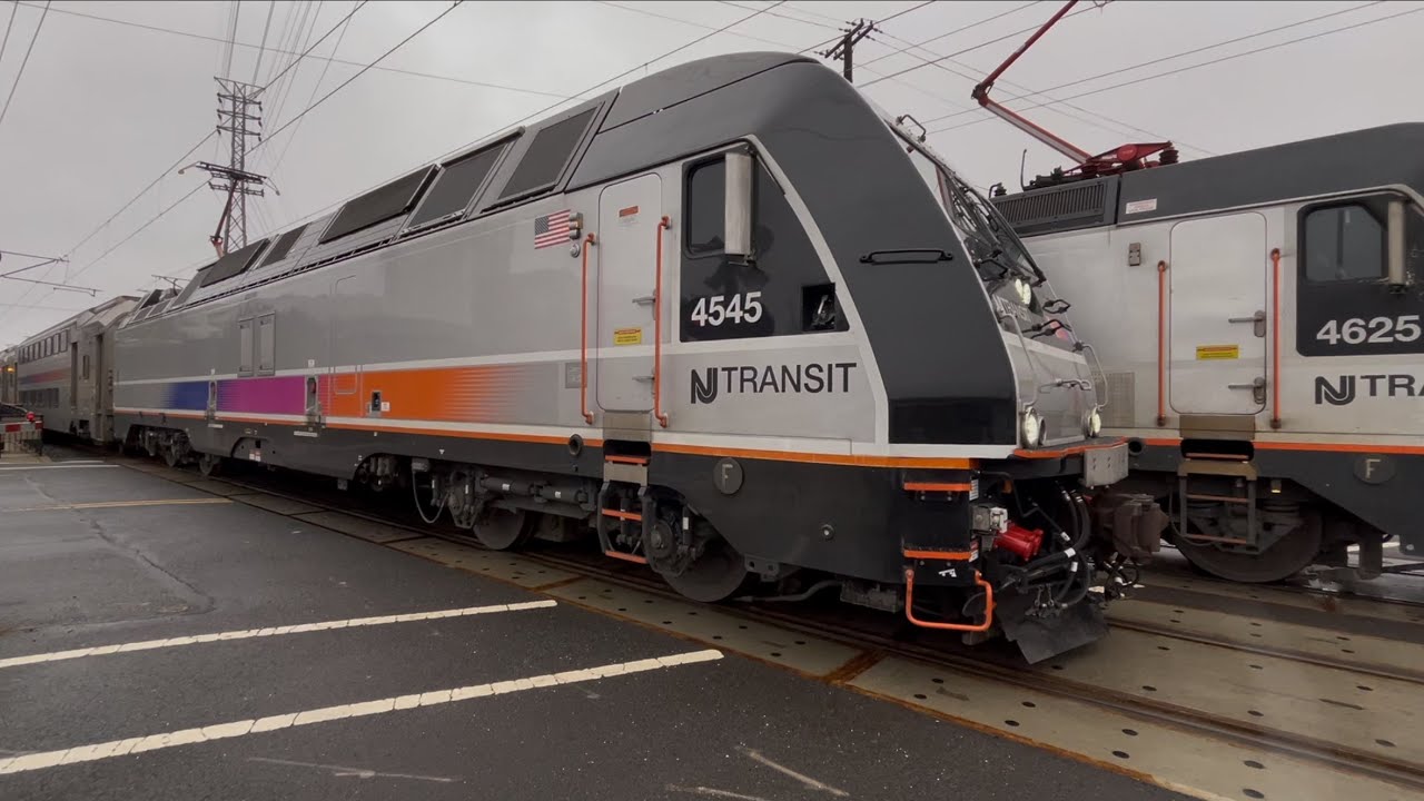 NJ Transit NJCL Trains 3223 And 3234 Red Bank NJ - YouTube