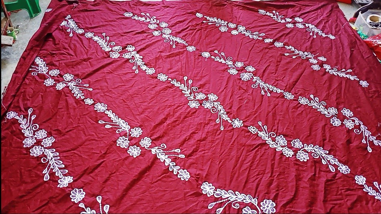 how to make bed sheet design Chadar kaise banaye - YouTube