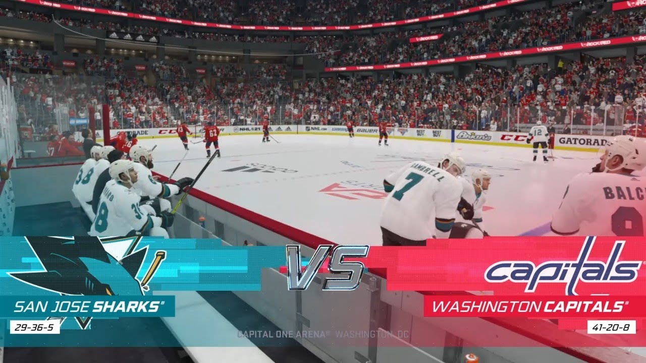 NHL 21 - SAN JOSE SHARKS VS WASHINGTON CAPITALS - YouTube