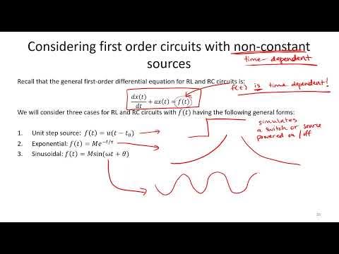 Lecture 14: First Order Circuits (RL and RC Circuits) with Non Constant Sources - YouTube