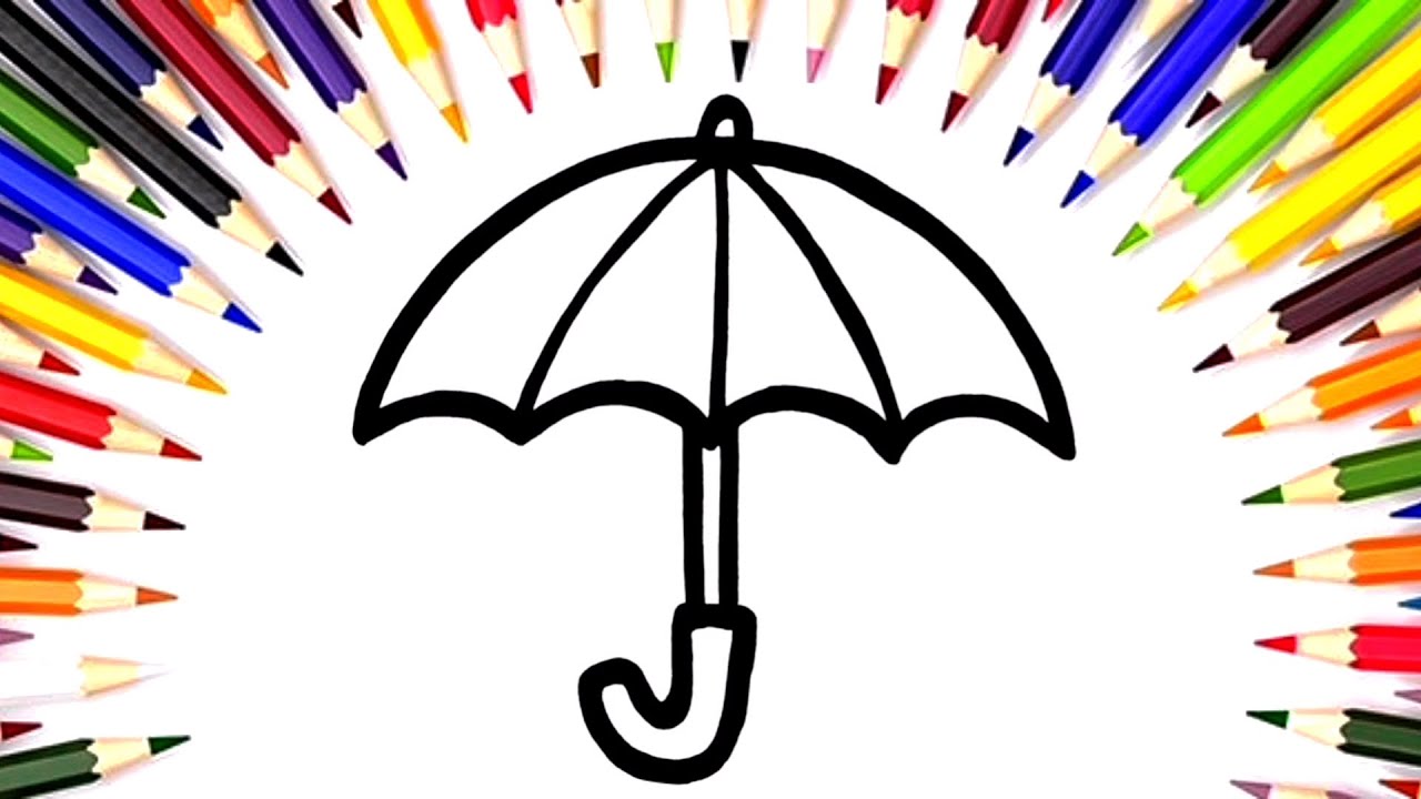 How to learn to draw a colorful umbrella and color it|Learning to paint ...
