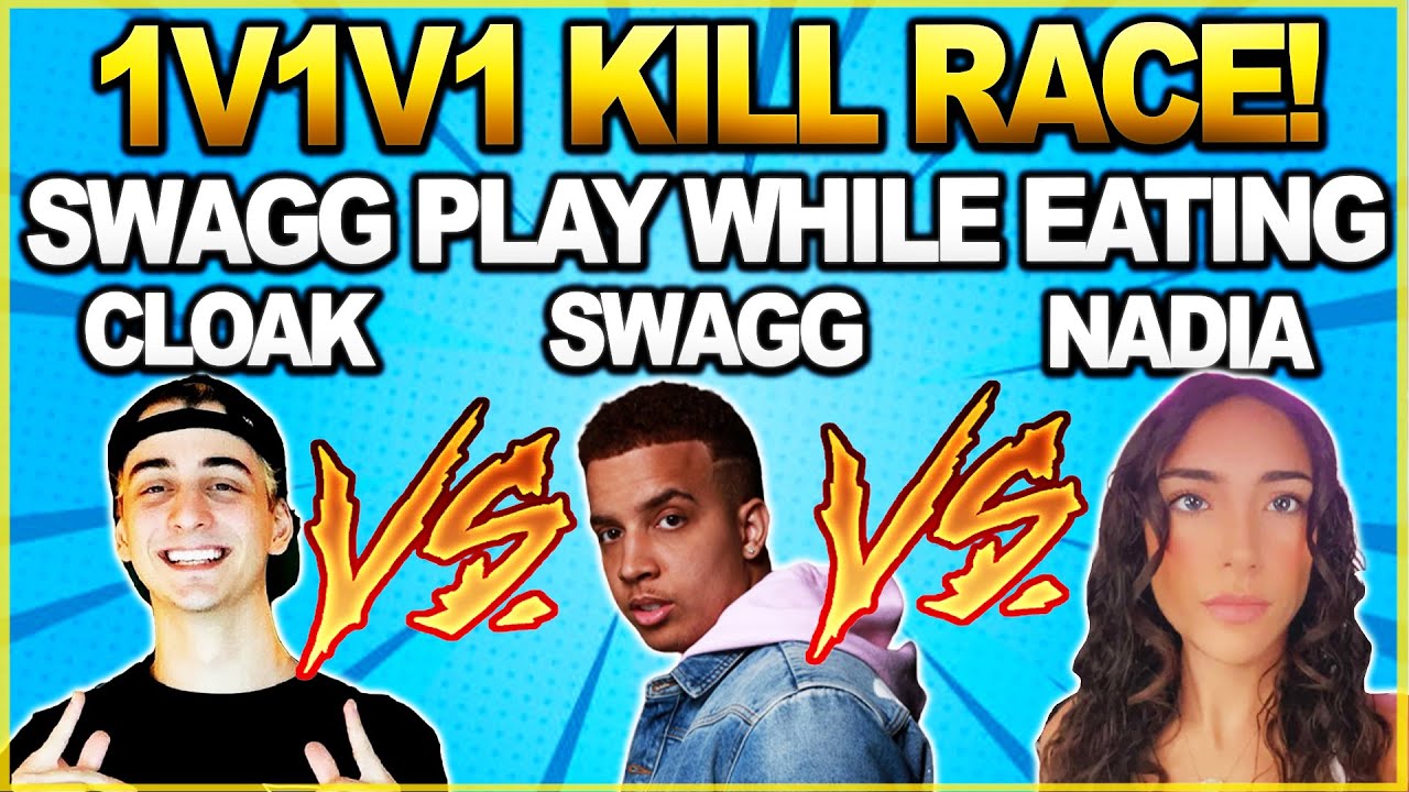 Swagg VS Cloakzy VS Nadia in 1V1V1 Kill Race with 3LINE RIFLE Loadout ...