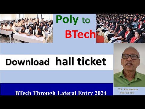BTech through Lateral Entry, Part-4/ Down load hall ticket/ Poly to BTech /KTU - LET - YouTube