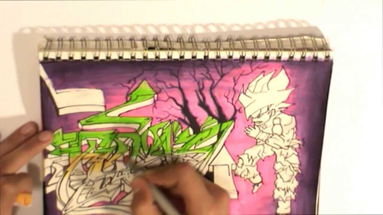 Dragon Ball Z Wildstyle Graffiti Piece- Fums★★ - YouTube