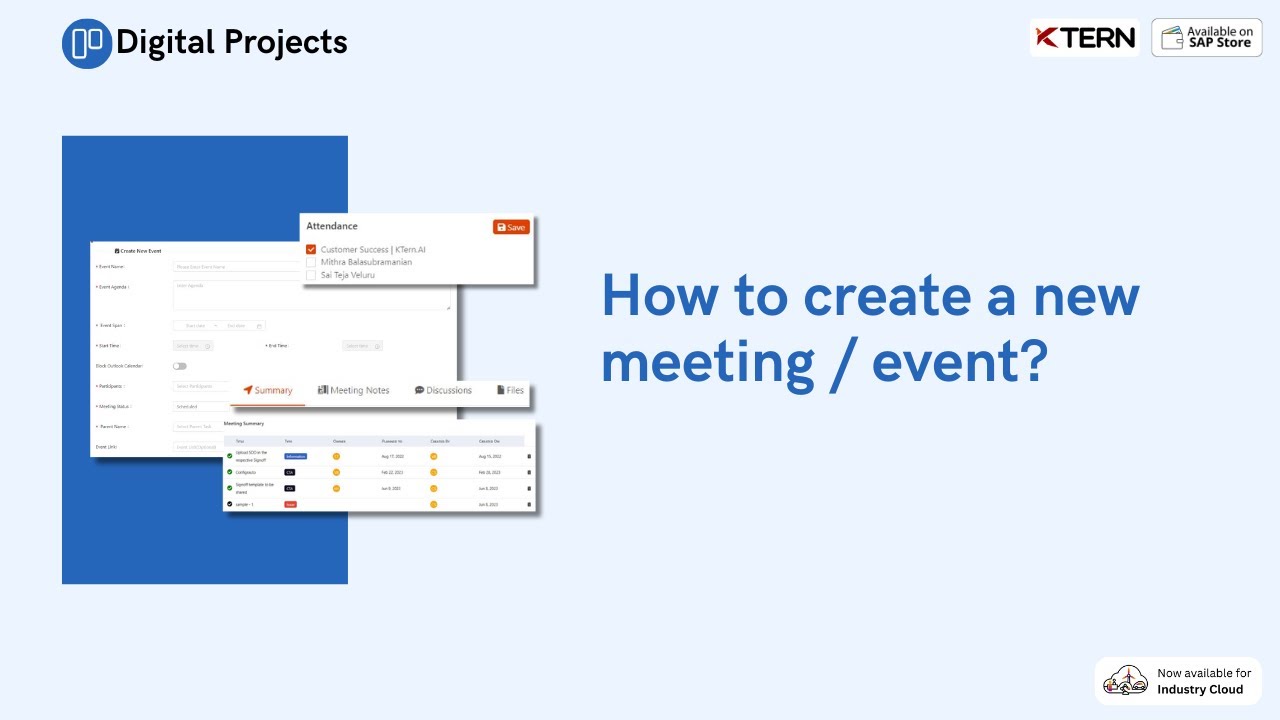 How to create a new meeting / event - Digital Projects - YouTube