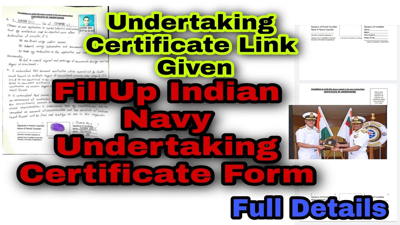How To Download And FillUp Indian Navy Undertaking Certificate Form For ...