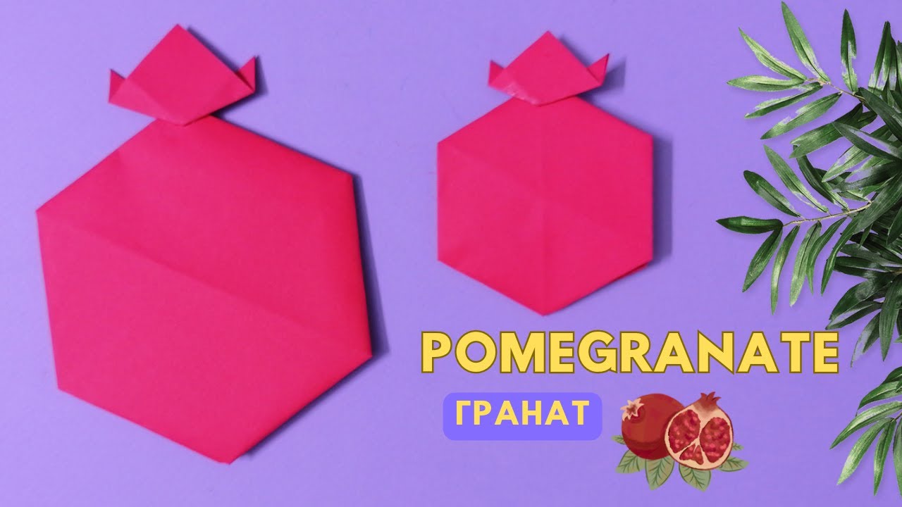Origami Pomegranate _ how to make origami Pomegranate in 3 minutes ...
