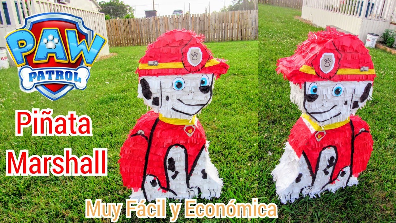 Cómo hacer una piñata de Marshall de Paw Patrol, super fácil con cartón ...
