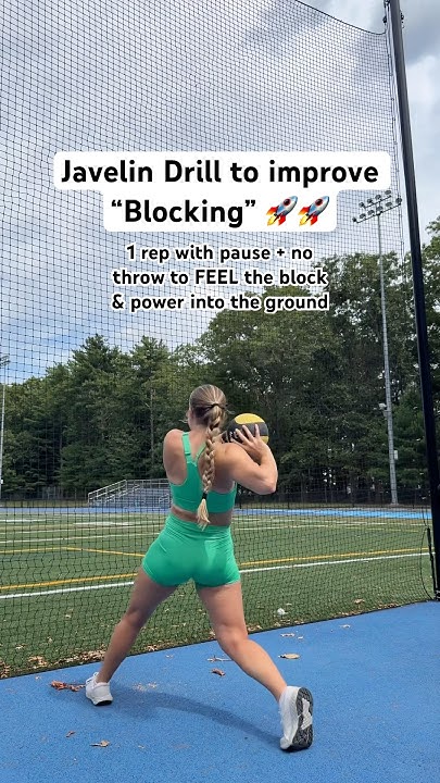 try this drill to improve blocking & hip/shoulder separation in the javelin throw🚀 #javelin ...