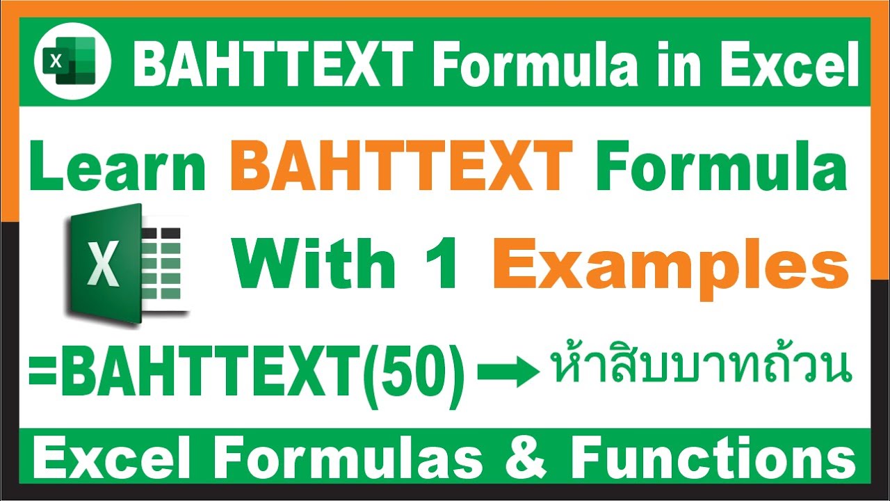 223 How To Use BAHTTEXT Formula In Excel With 1 Example YouTube 223 How To Use BAHTTEXT Formula In Excel With 1 Example YouTube