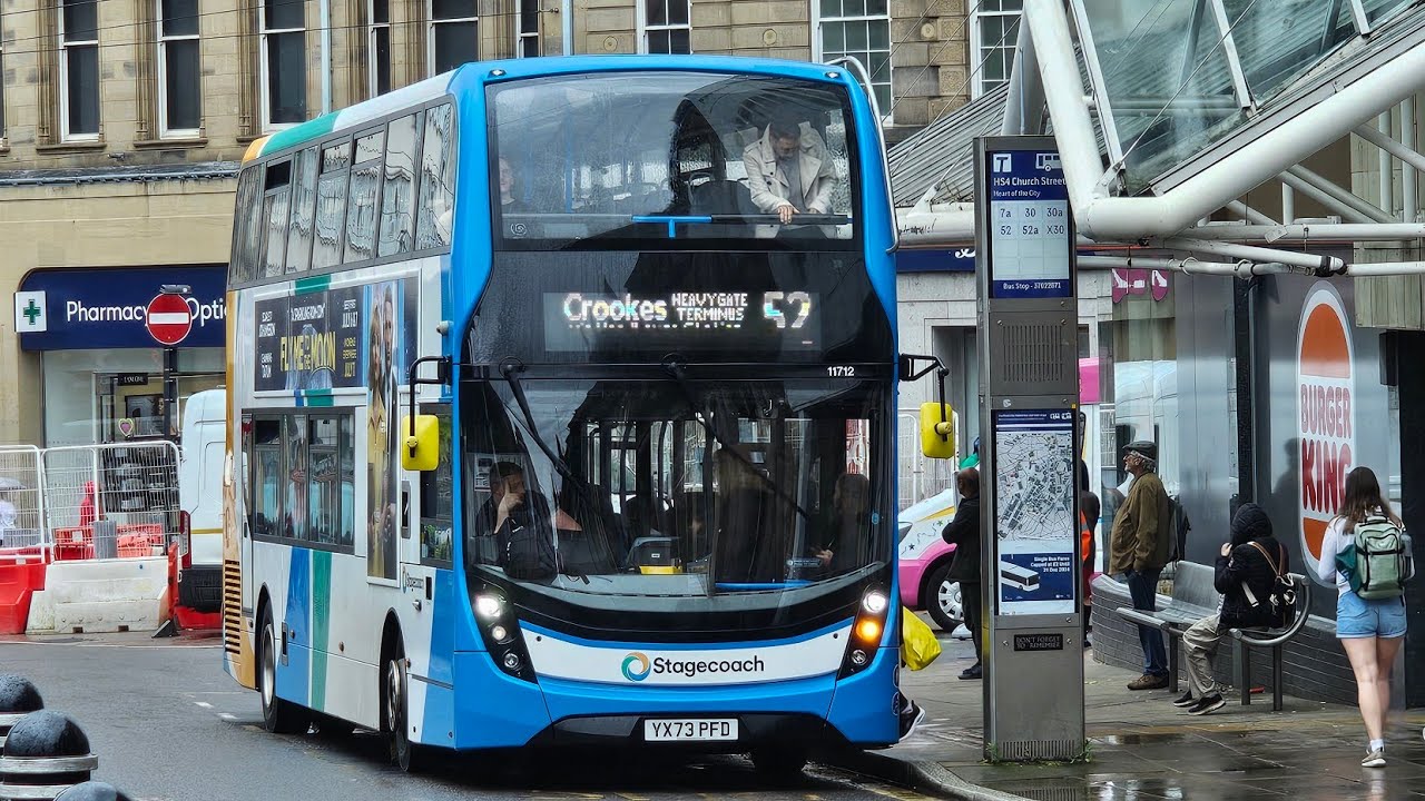 Stagecoach Bus Sheffield 11712 On 52 From Woodhouse To Crookes - YouTube