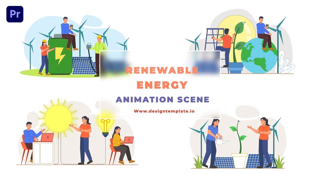 Renewable Energy Animation Scene Premiere Pro Template - YouTube
