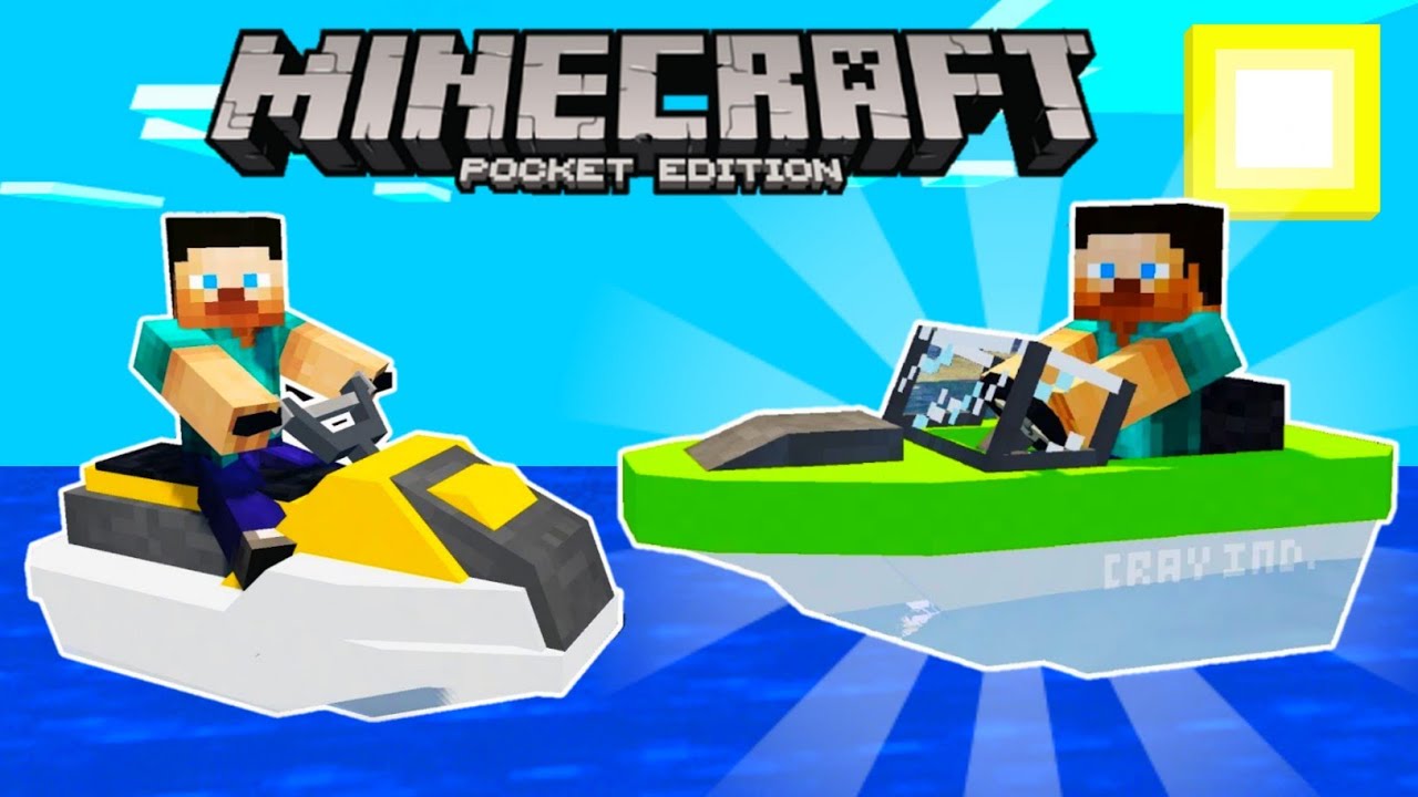 WORKING JET SKI AND SPEED BOAT TUTORIAL FOR MINECRAFT POCKET EDITION 1. ...