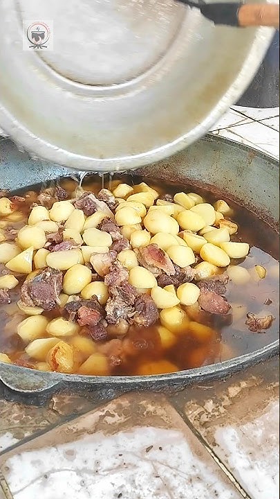 Большой казан мяса с картошкой. Узбекский Казан кабоб. - YouTube