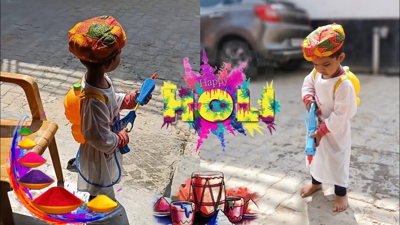 Happy holi my first holi blog हैप्पी होली मेरा पहला होली ब्लॉग - YouTube