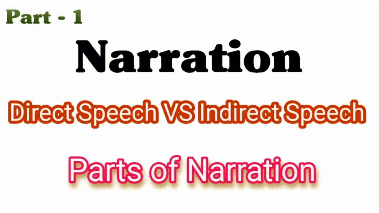 Direct And Indirect Speech - Narration - Parts Of Narration - YouTube
