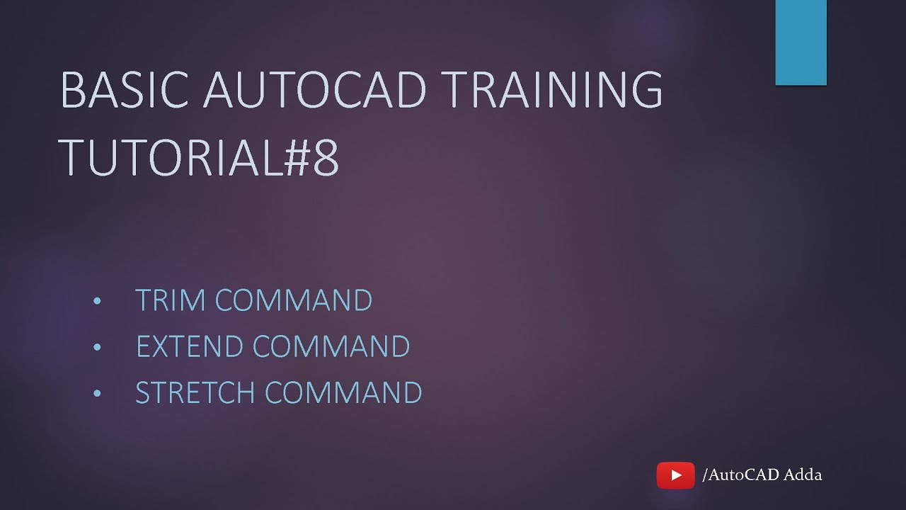 Tutorial 8 Trim Extend And Stretch Command In AutoCAD YouTube Tutorial 8 Trim Extend And Stretch Command In AutoCAD YouTube