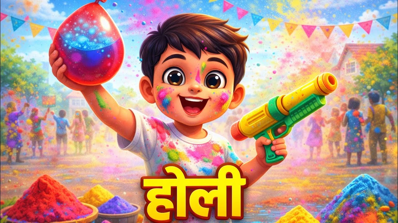 Happy Holi animation video| Holi animation educational video - YouTube